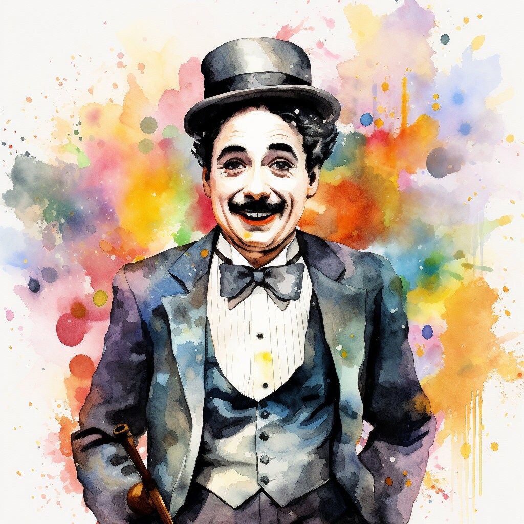 Watercolor Charlie Chaplin Png , Clipart Digital Print, 1915 the Tramp ...