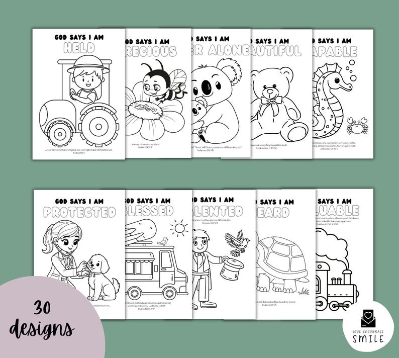 Kids Colouring Pages - Identity in Christ - Etsy