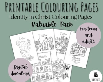 Kids Colouring Pages - Identity in Christ - Etsy