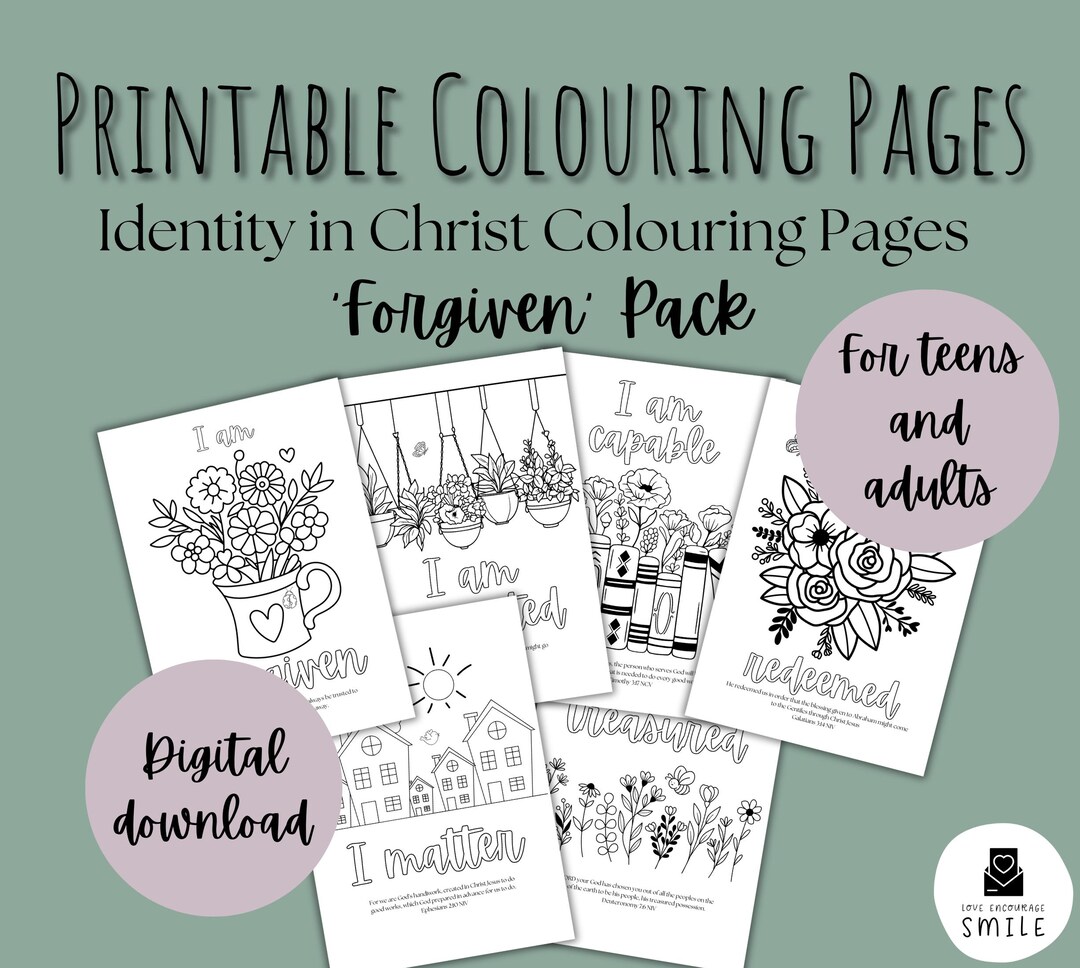 Identity in Christ Colouring Pages - Etsy