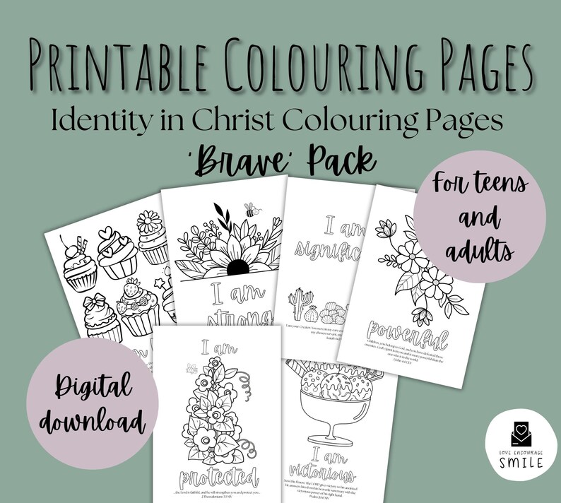 Identity in Christ Colouring Pages - Etsy