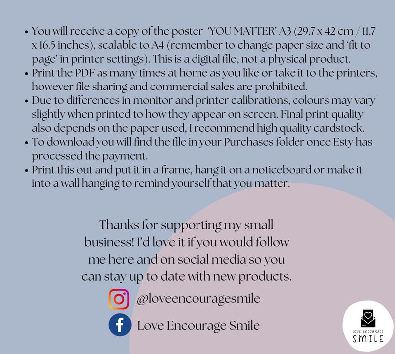 You Matter Poster - Digital Download - Etsy
