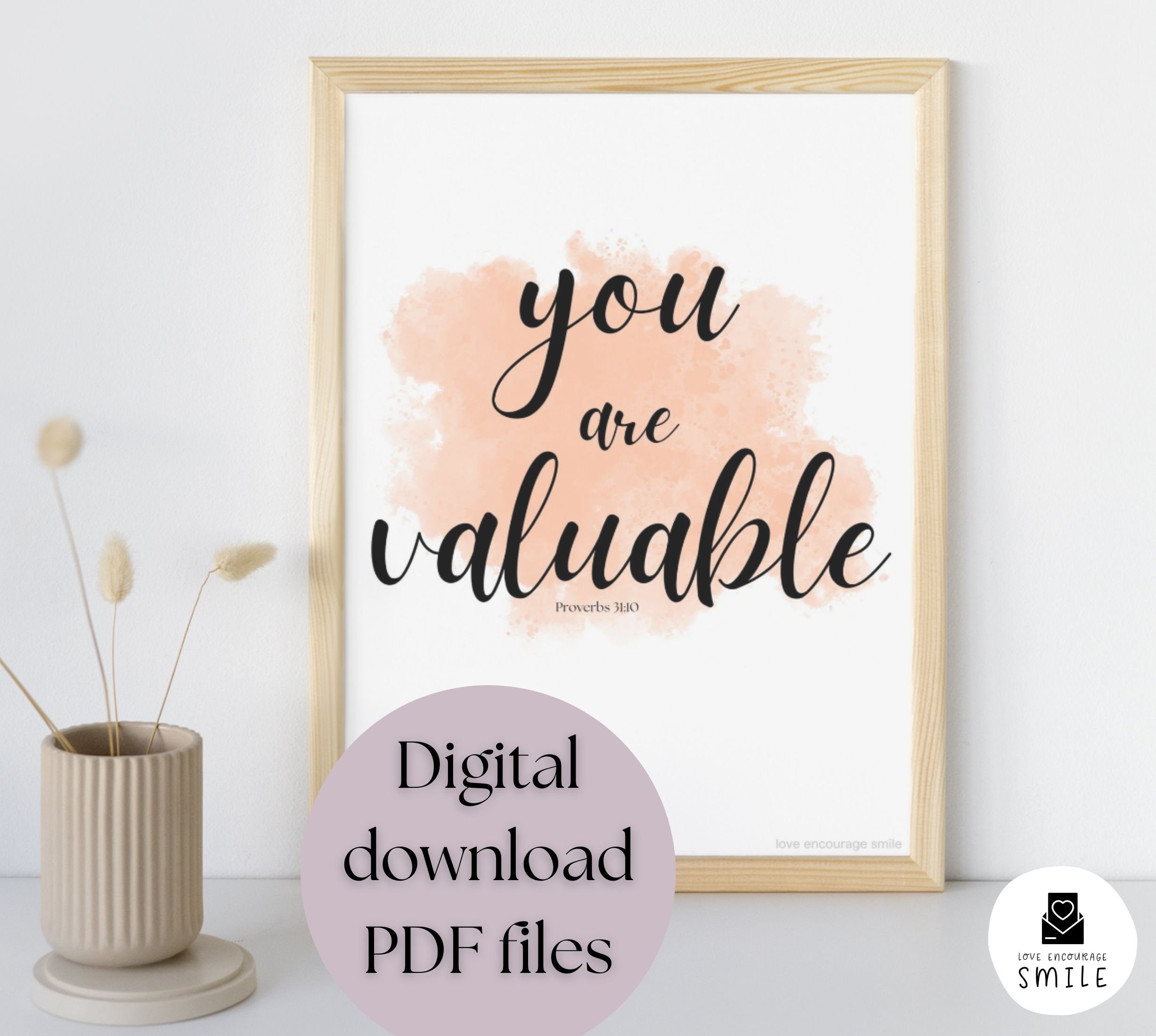 You Are Valuable Poster Digital Download - Etsy