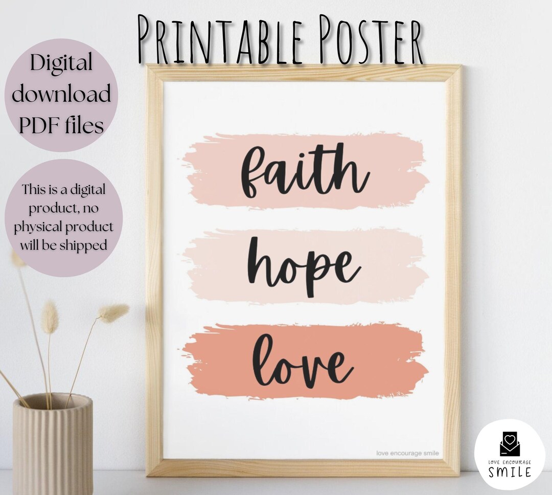 Faith Hope Love Poster - Etsy