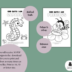 Kids Colouring Pages - Identity in Christ - Etsy