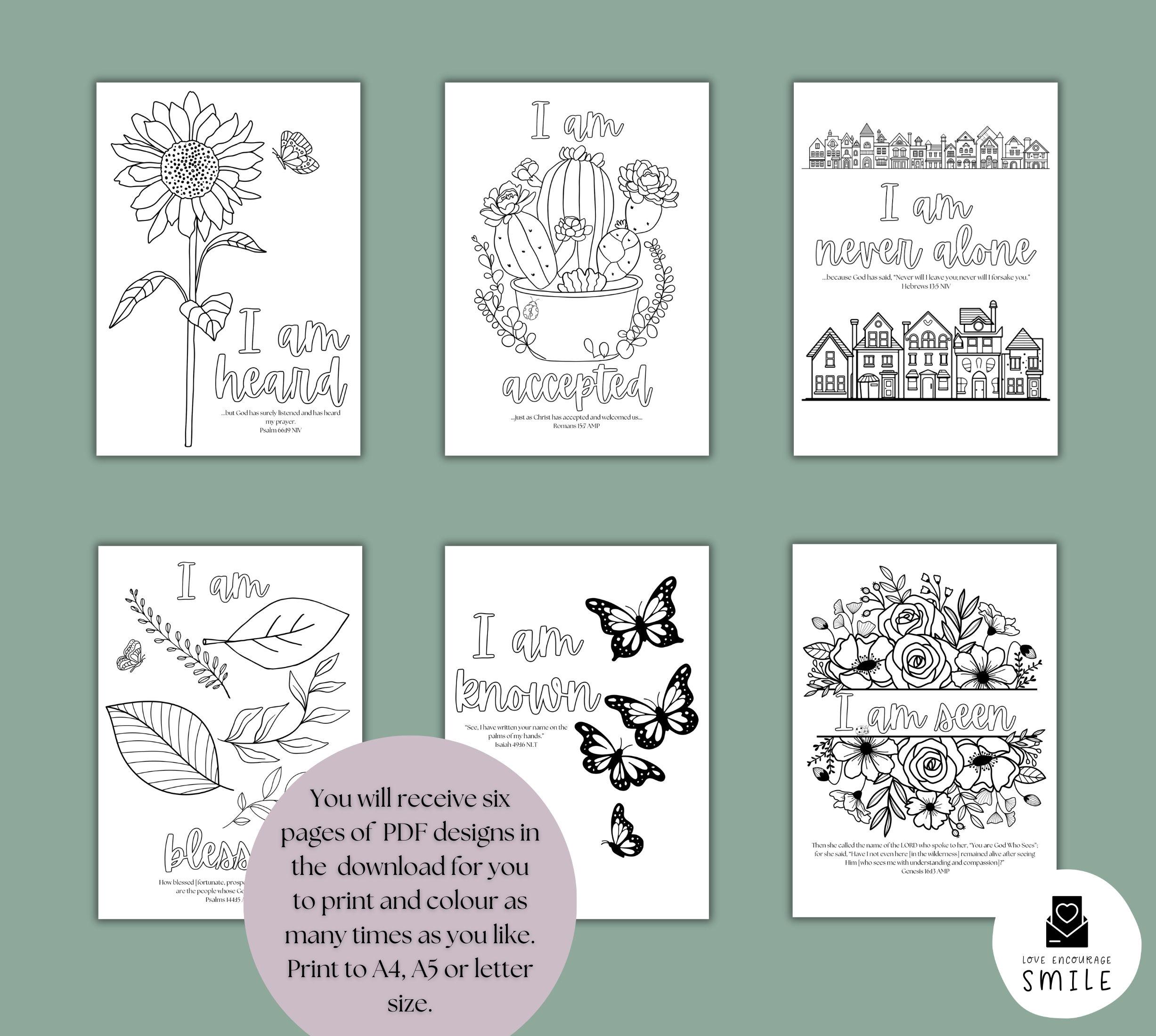 Identity in Christ Colouring Pages - Etsy