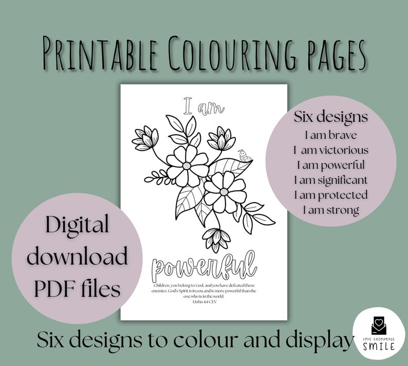 Identity in Christ Colouring Pages - Etsy