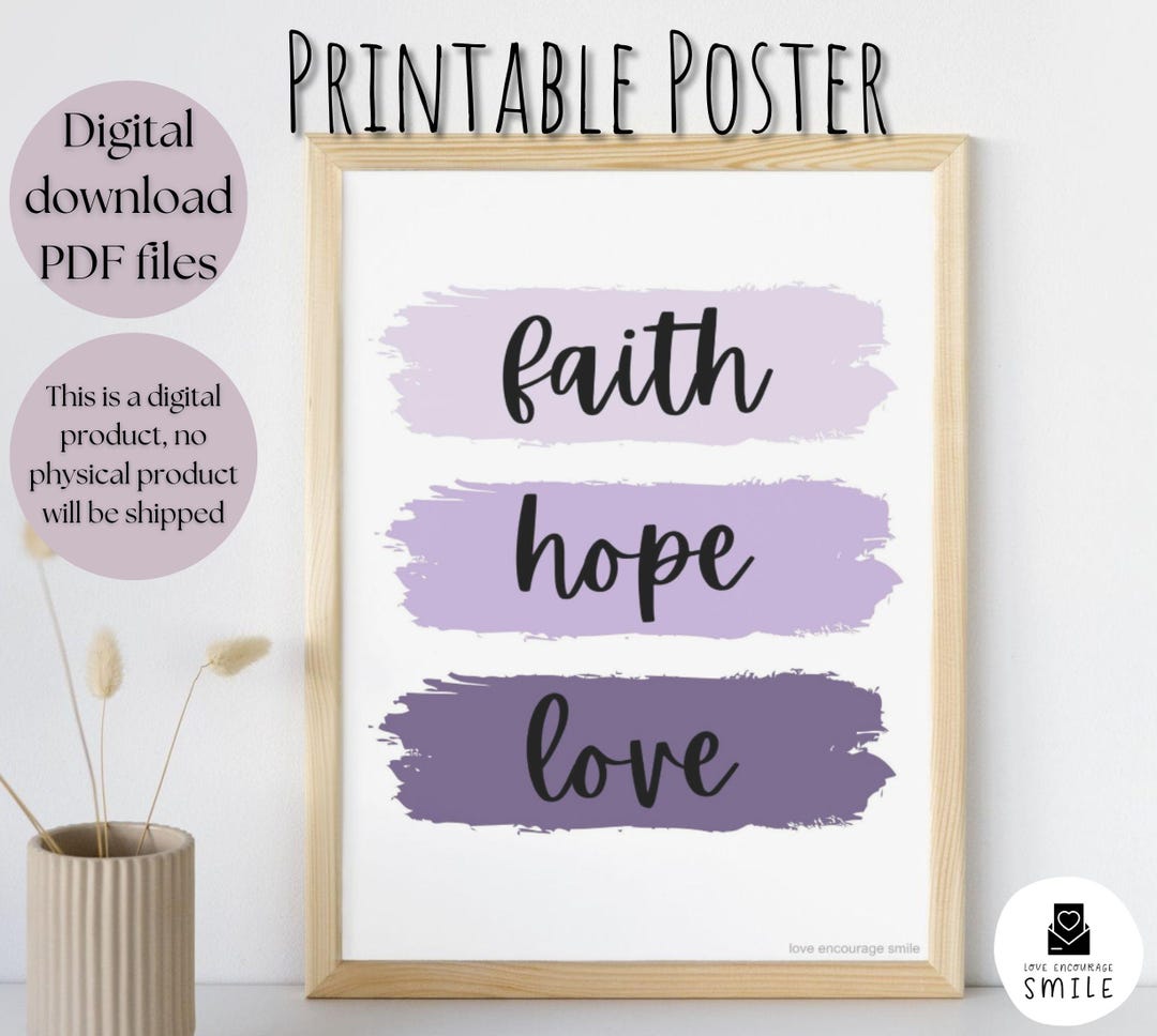 Faith Hope Love Poster - Etsy