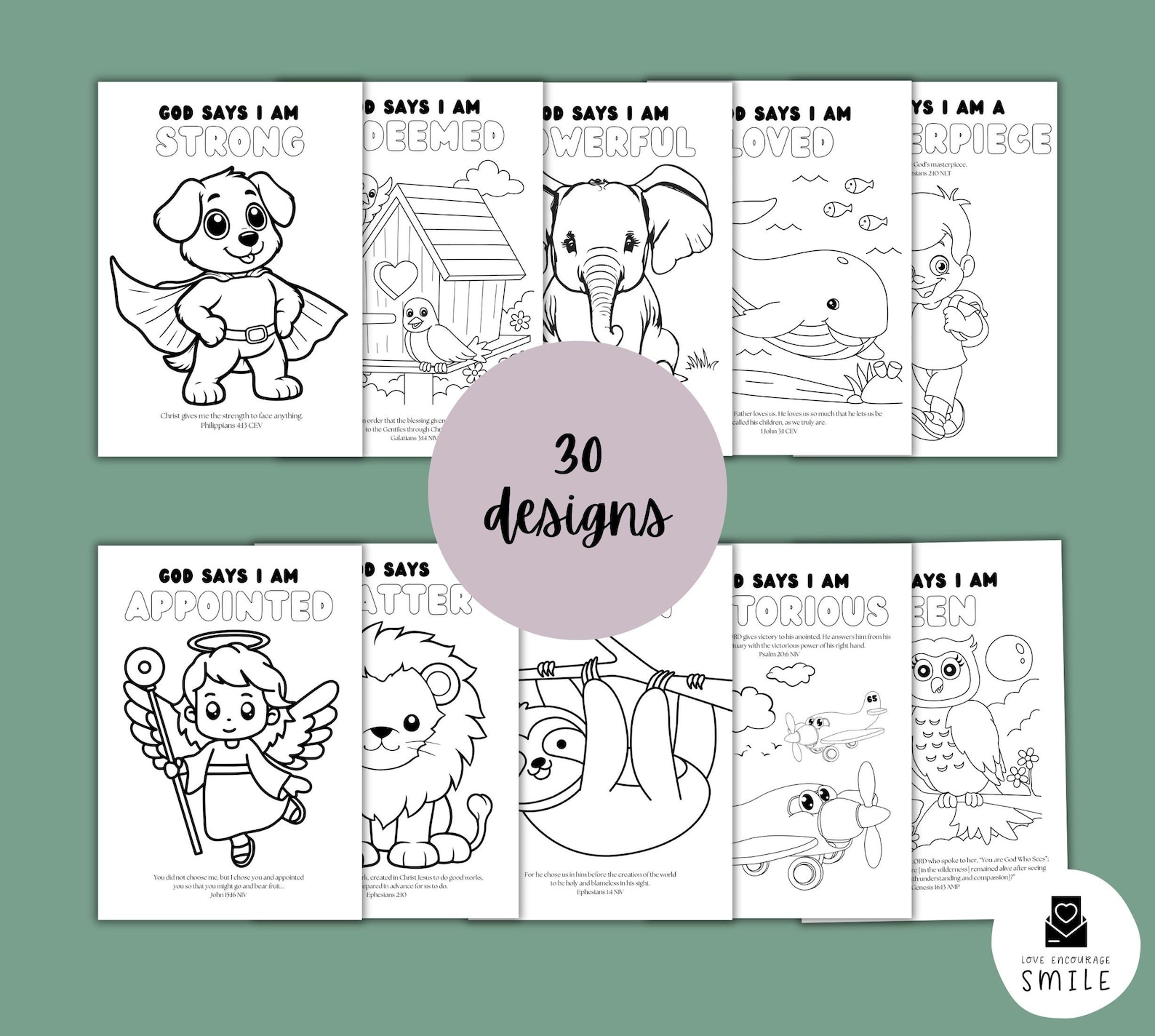 Kids Colouring Pages - Identity in Christ - Etsy