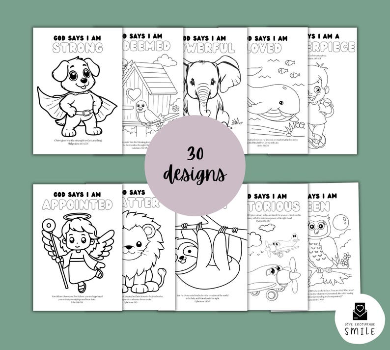 Kids Colouring Pages - Identity in Christ - Etsy