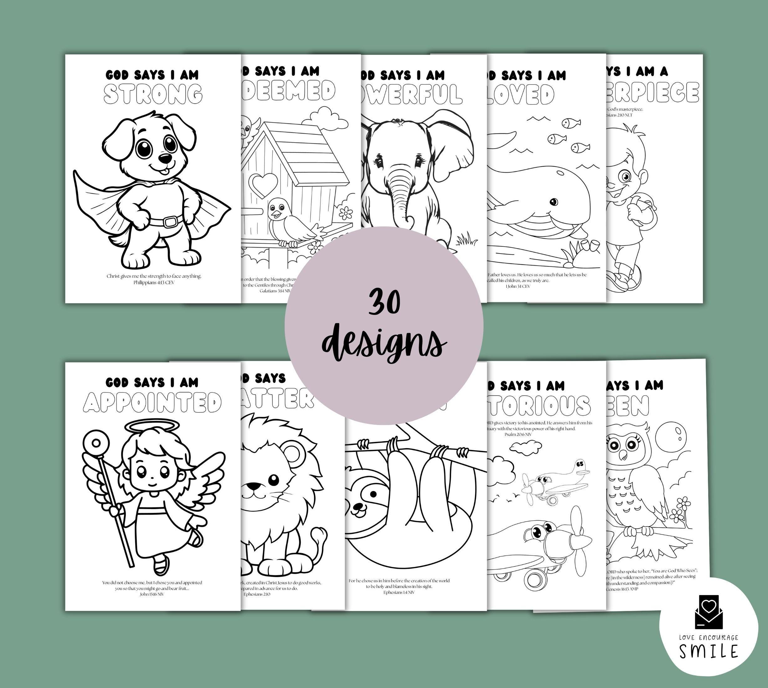 Kids Colouring Pages - Identity in Christ - Etsy