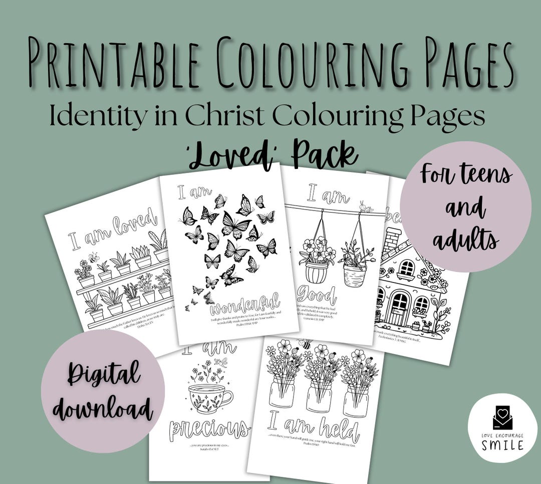 Identity in Christ Colouring Pages - Etsy