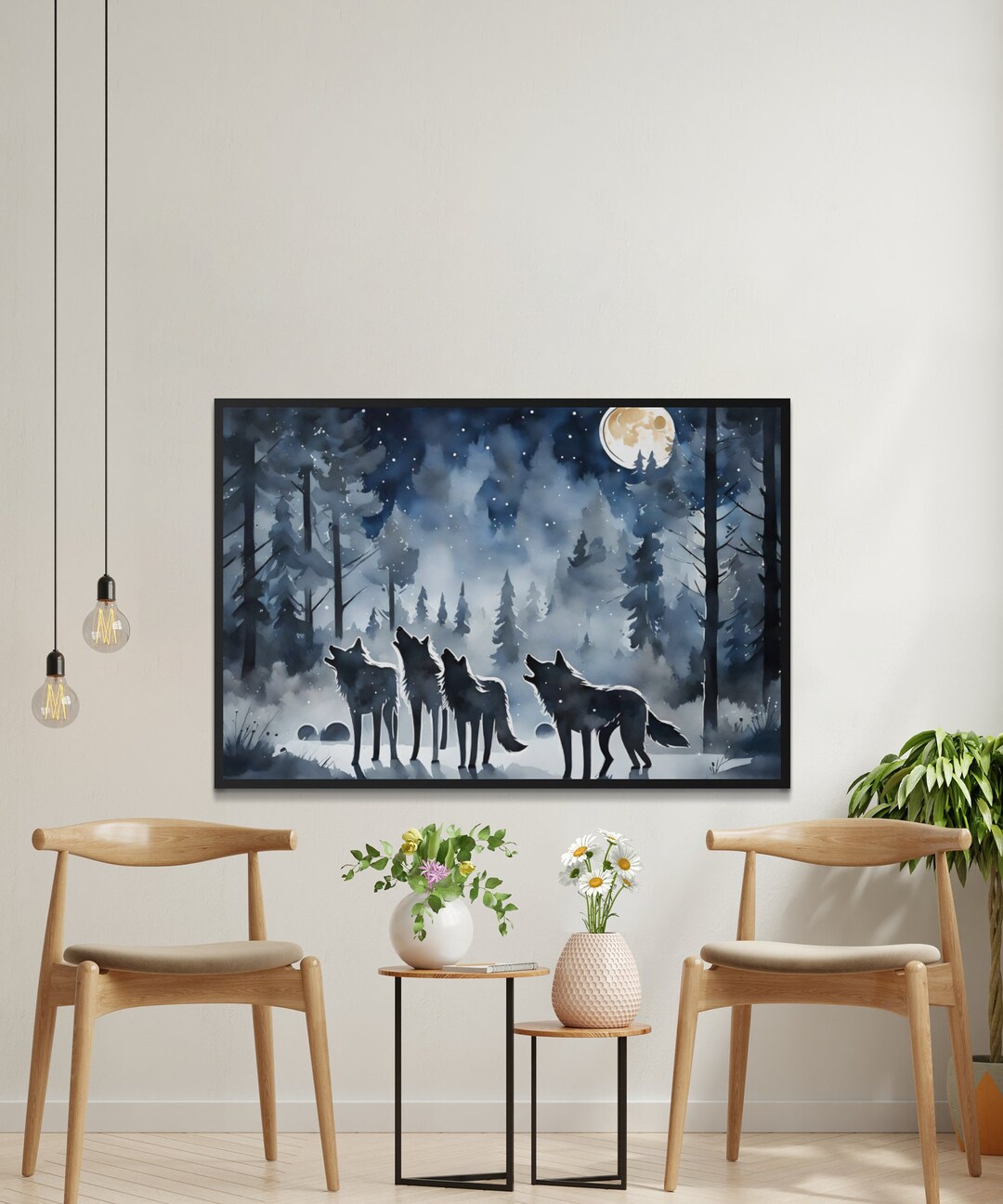 Wolf Pack, Wolves Howling, Samsung TV Frame Art, Art Print, Wall Art ...
