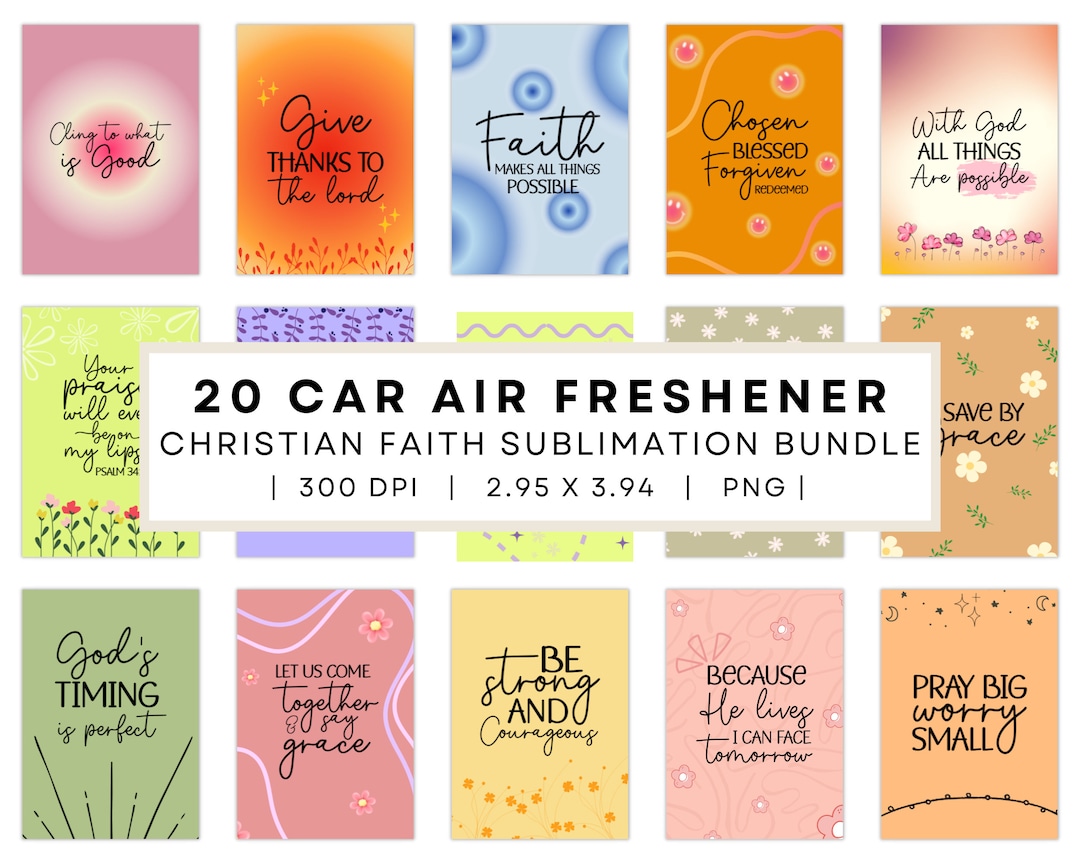 Christian Faith Air Freshener Car Sublimation Design, Bible Verse Air ...