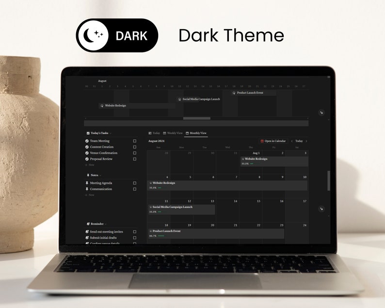 Project Management Notion Template, Project Planner Notion Templates ...