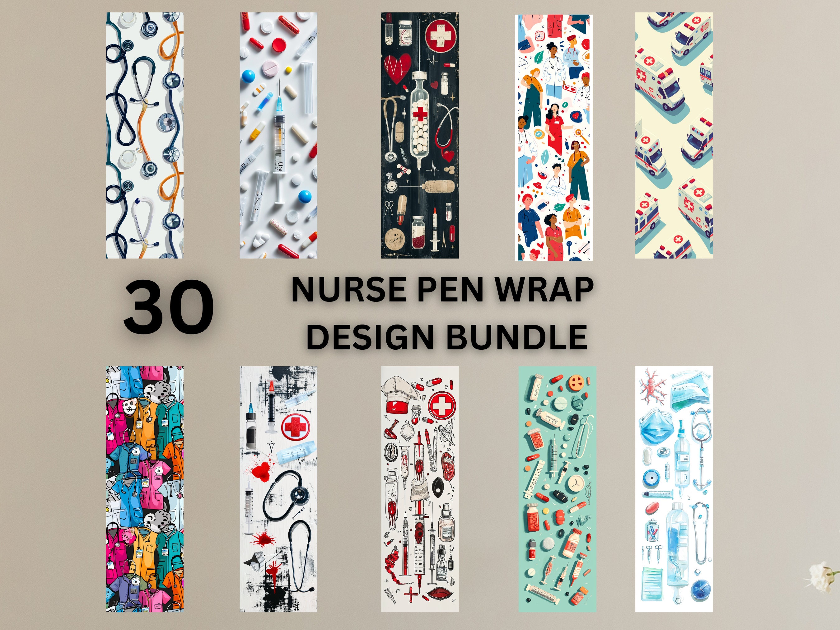 Nurse Pen Wrap Sublimation Bundle, Nurse Pen Wrap Png, Nurse Pen Wrap Template, Nurse Epoxy Pen ...