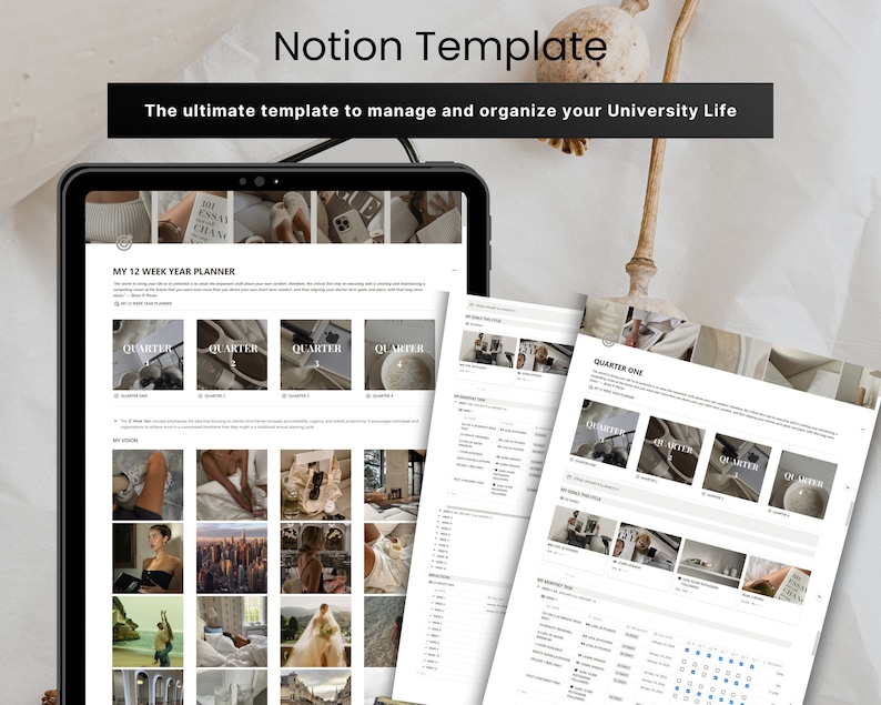 12 Week Year Planner Notion Template, 90 Day Goal Planner, Quarterly ...