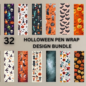 Holloween Pen Wrap Bundle, Spooky Pen Wrap Template, Ghost Pen Wrap ...