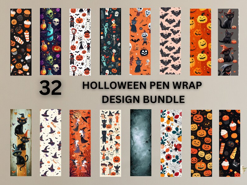 Holloween Pen Wrap Bundle, Spooky Pen Wrap Template, Ghost Pen Wrap ...