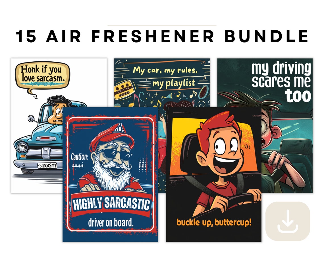 Funny Car Air Freshener Sublimation Bundle, Funny Air Freshener ...