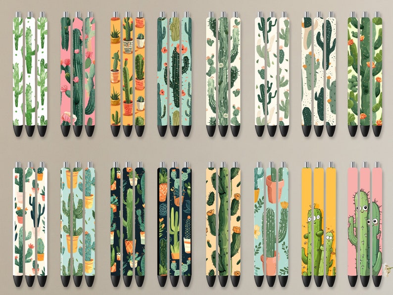 Cactus Pen Wraps Png, Sublimation Bundle, Cactus Png Sublimation ...