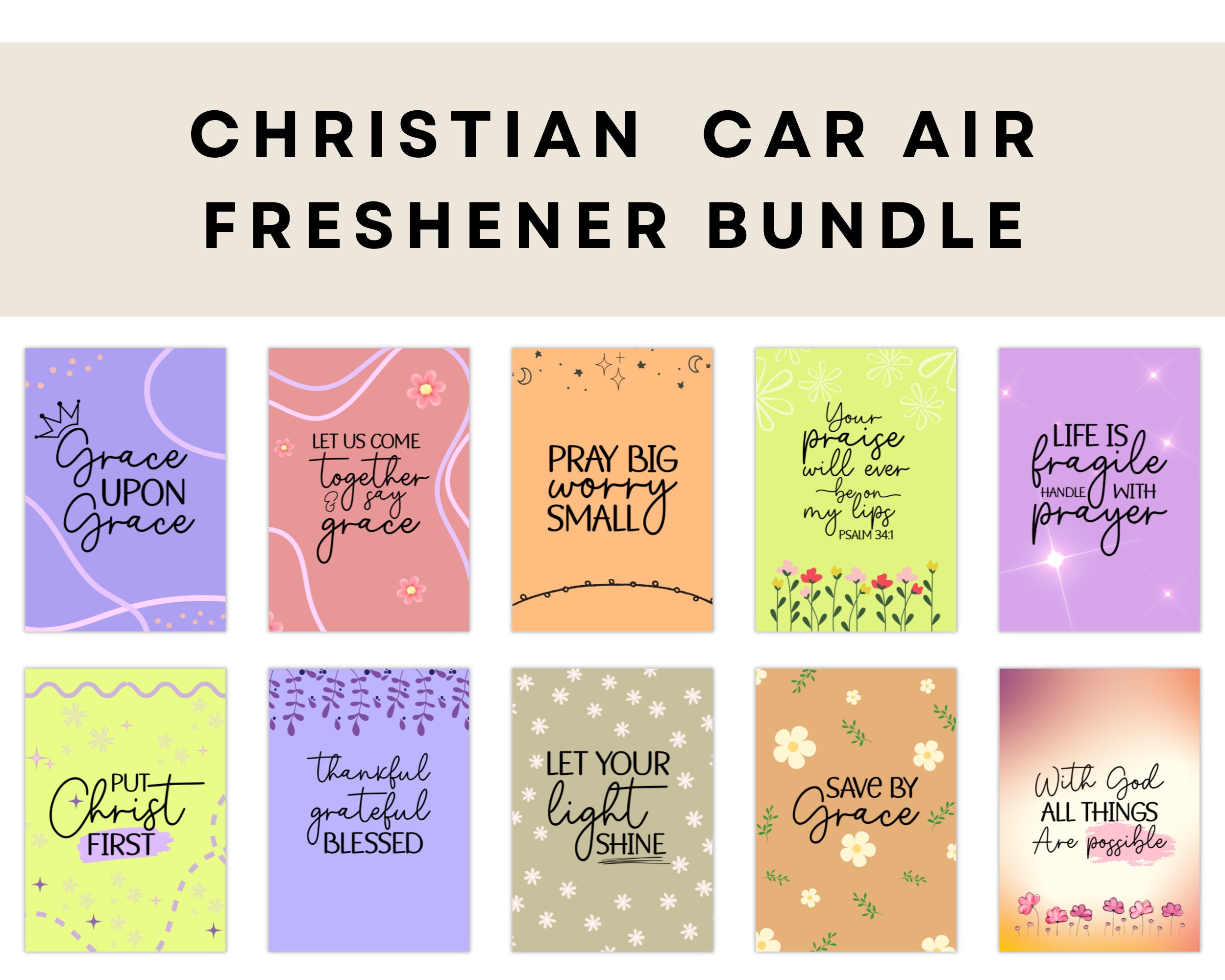 Christian Faith Air Freshener Car Sublimation Design, Bible Verse Air ...