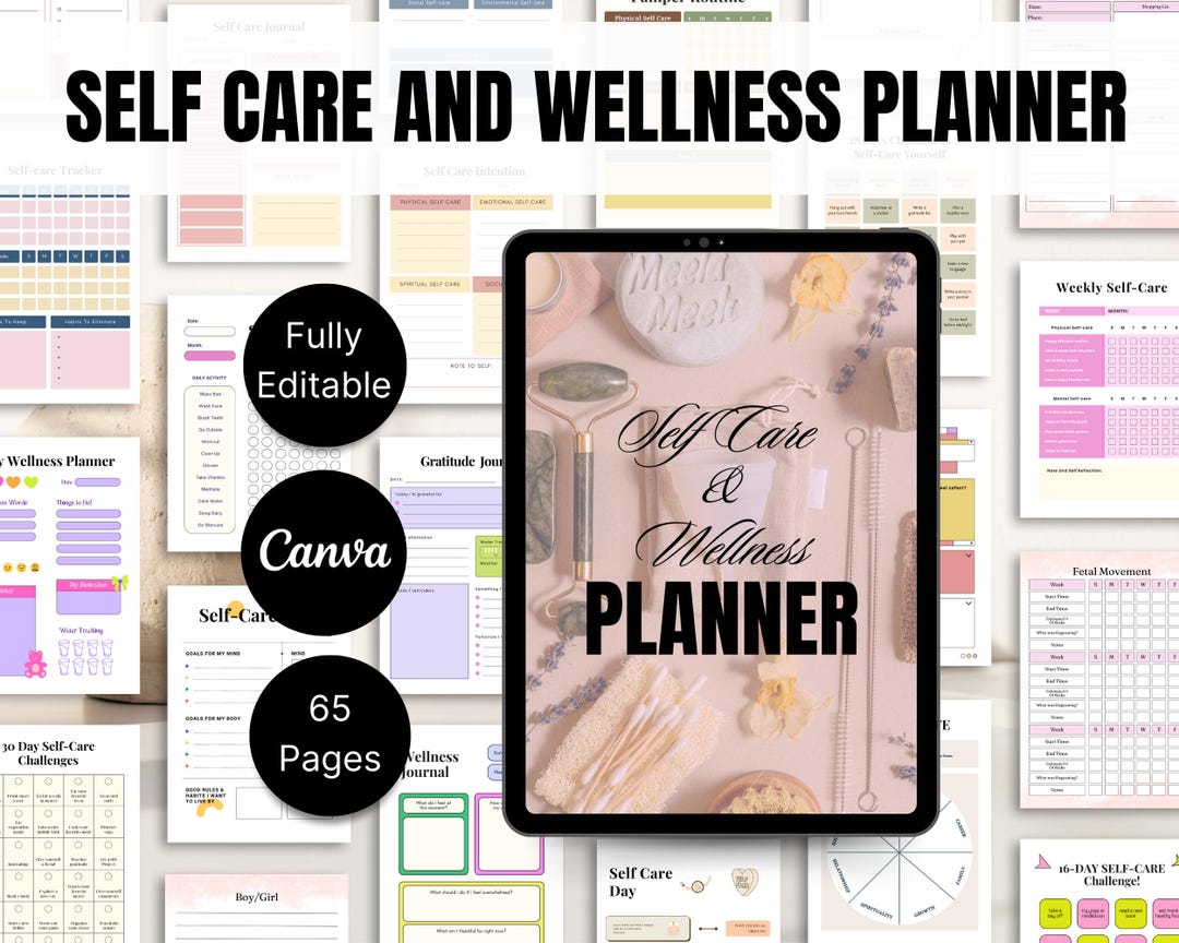 Self Care Planner 2025 Printable Planner Self Care Checklist, Wellness ...