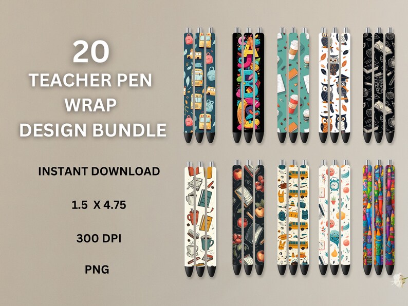 Teacher Pen Wrap Sublimation Designs, Crayon Pen Wrap Bundle, School Pen Wraps, Teacher Pens ...