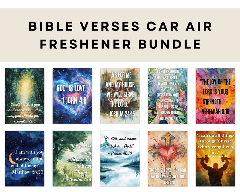 Bible Verse Air Freshener Car Sublimation Designs Bundle Christian Air ...