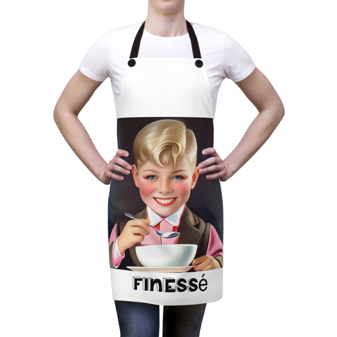 Finesse Retro Vintage Style Animated Graphic Print Dark Humor Apron AOP ...