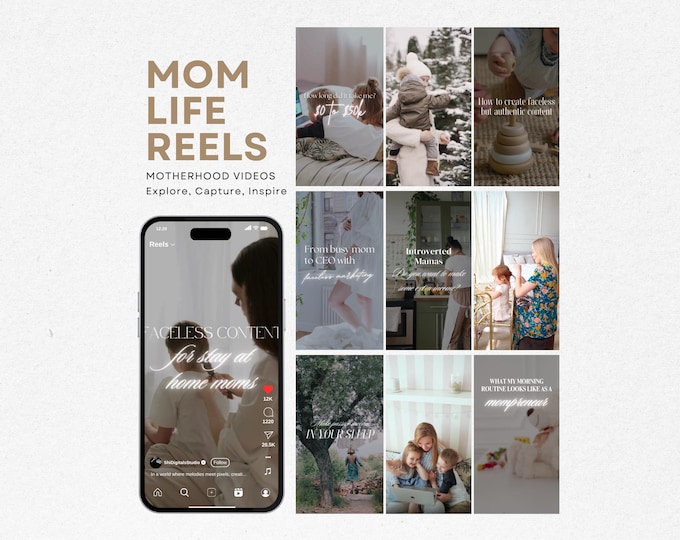 100 Motherhood Instagram Reels Templates, Editable Canva Mom Life ...