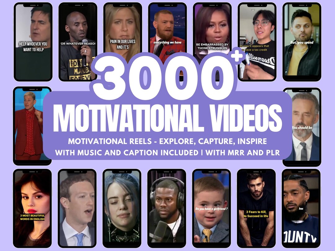3000 Motivational Videos Motivational Reels Inspirational Videos PLR ...
