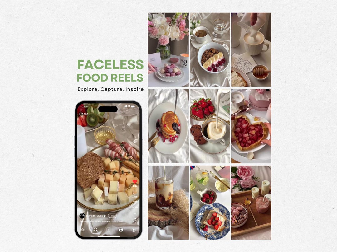 950 Faceless Food Reels Social Media Video Bundle Cooking Nutrition ...