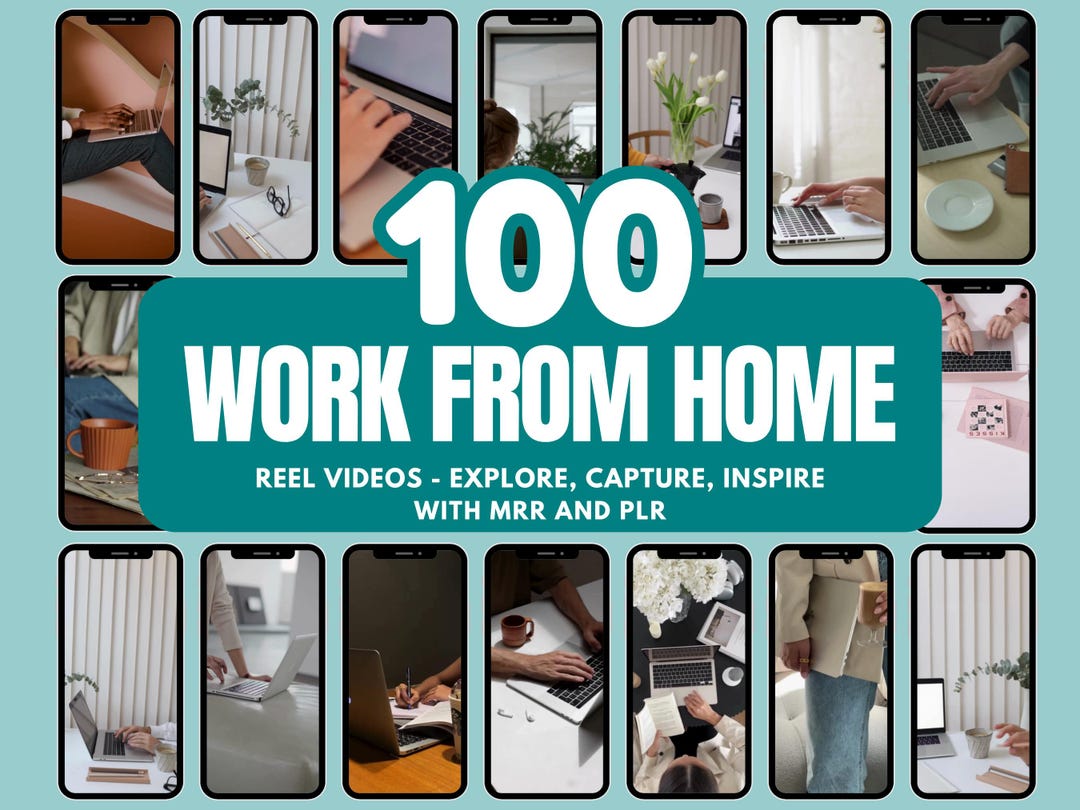 100 Work From Home Reels: MRR & PLR Video Content (canva) - Etsy