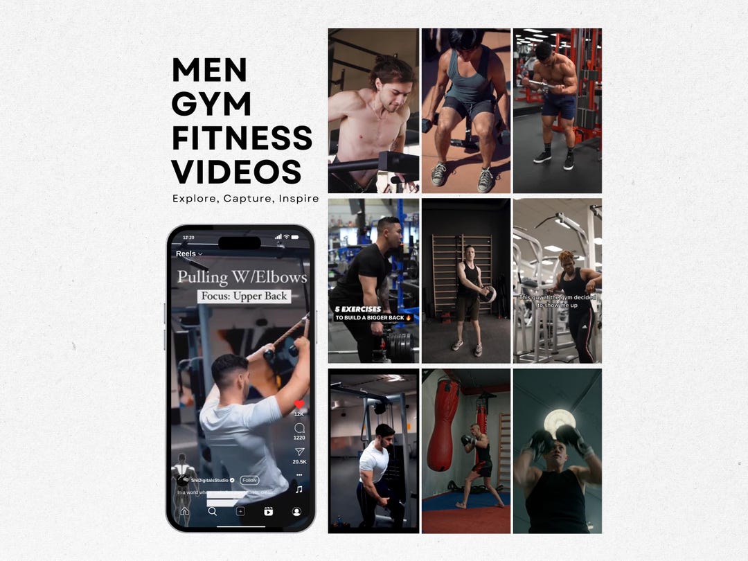 Men's Gym Fitness Reels Bundle 250+ Workout Videos MRR & PLR Gym ...