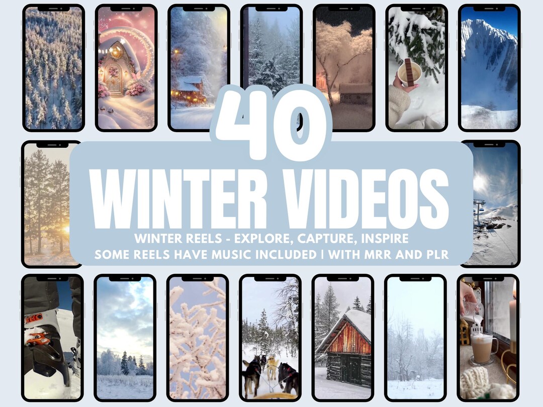 40 Winter Reels Aesthetic Faceless Cozy Winter Videos PLR MRR Faceless ...