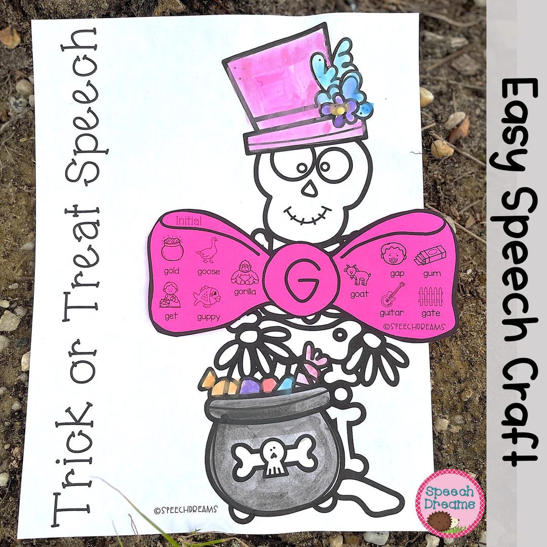 Halloween Speech Language Therapy Worksheet: Early Intervention Quick ...