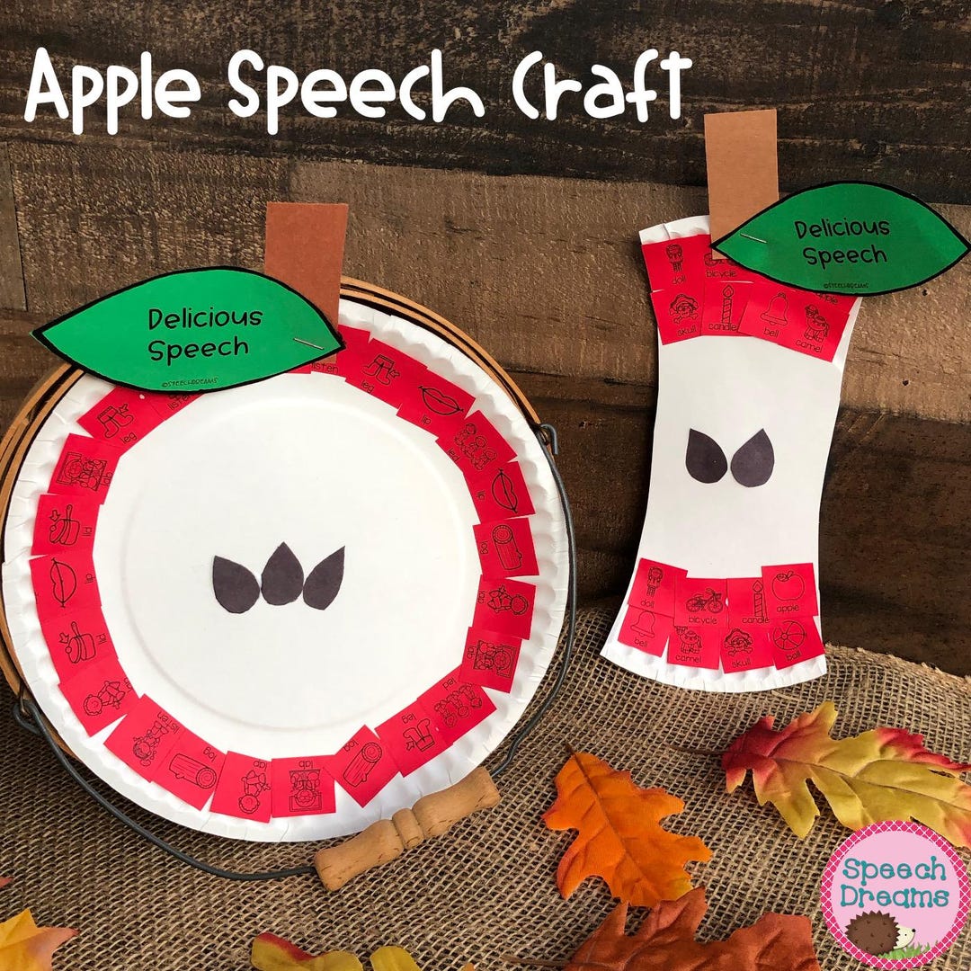 Fall Apple Speech Therapy Craft Language Articulation Back to School - Etsy