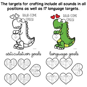 Valentines Day Speech Language Therapy Activity | Dinosaur: Early ...