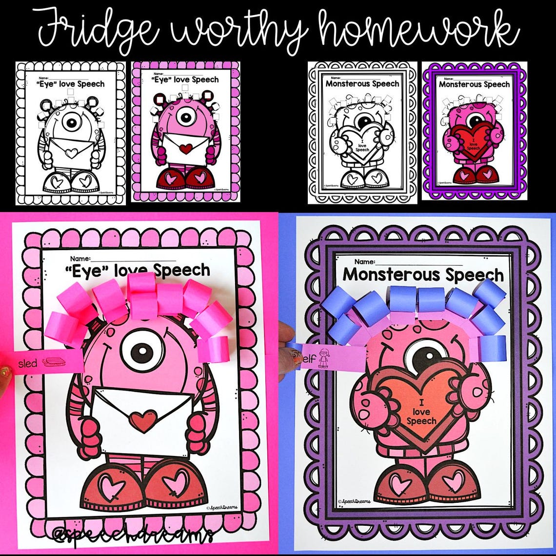 Valentines Day Speech Therapy Craft: Articulation and Language Goal ...