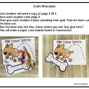 Dog and Bone Speech Therapy Craft Early Preschool Intervention Game ...