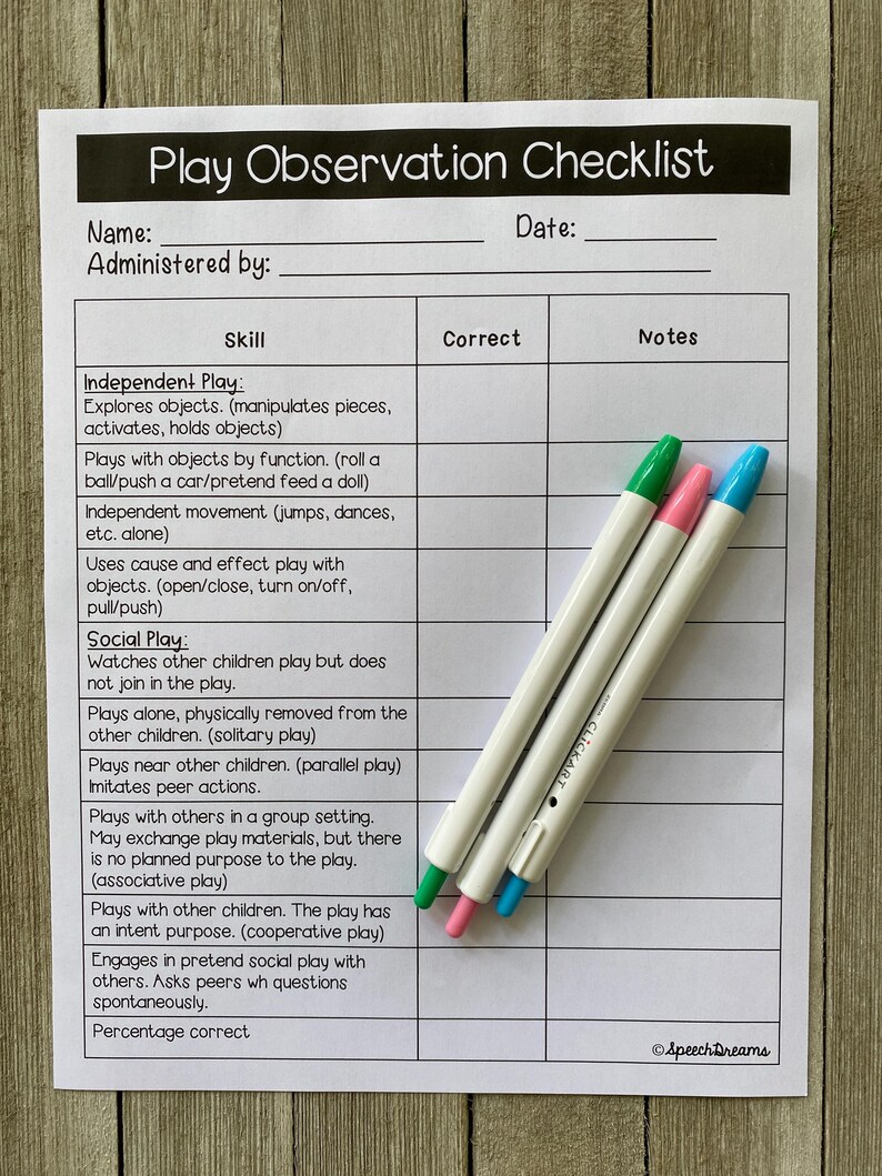 Speech Therapy Observation Checklist: English & Spanish Assessment for ...