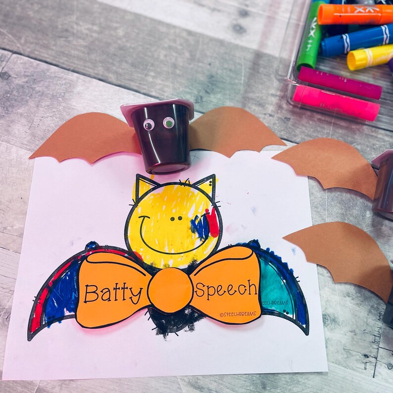 Halloween Speech Therapy Craft Bat: Action Verbs Homonyms Homophones ...