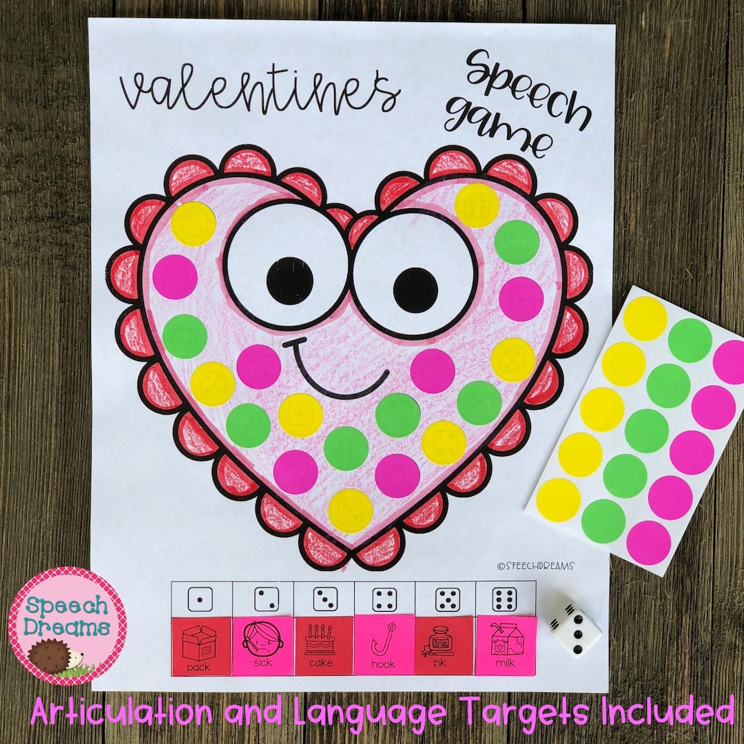 Valentines Day Speech Therapy Game for Articulation and Language ...