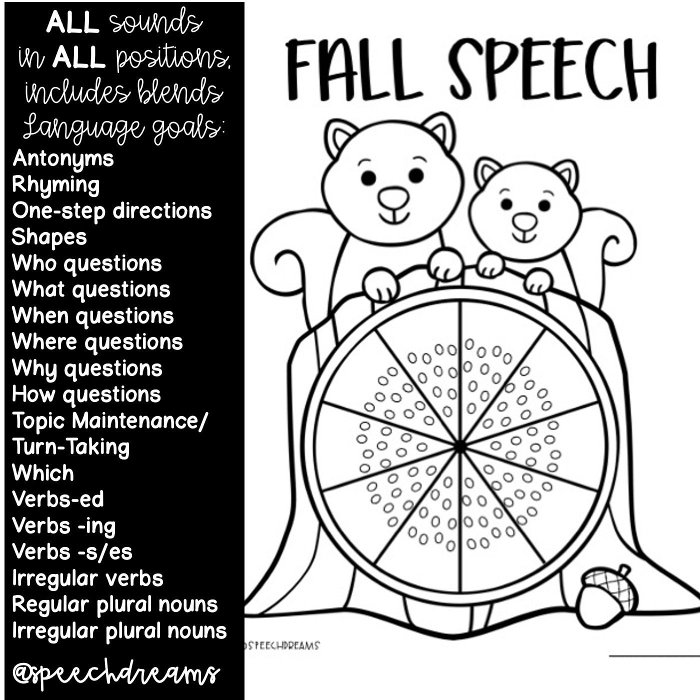 100 Trials Fall Squirrel Speech Therapy Craft: Includes Irregular ...