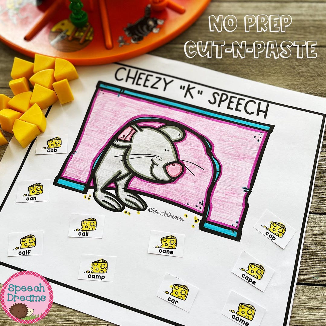 Speech and Language Therapy | Mouse Cheese Worksheets Game Companion ...