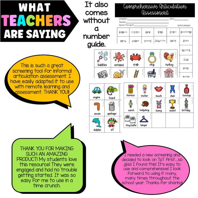 Articulation Assessment for Speech Therapy | Informal Screening ...