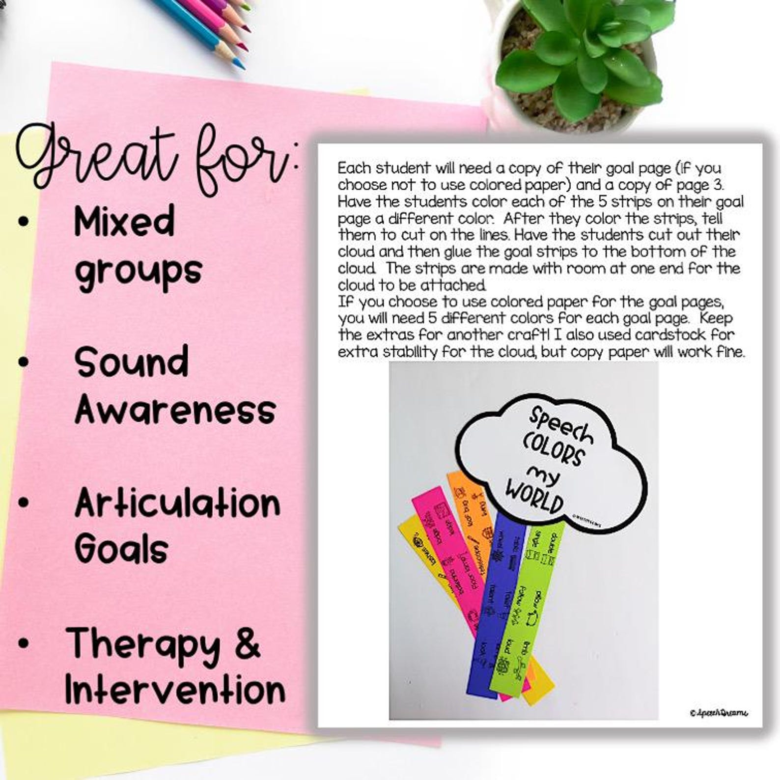 St. Patrick's Day Speech Therapy Craft Rainbow Articulation and ...