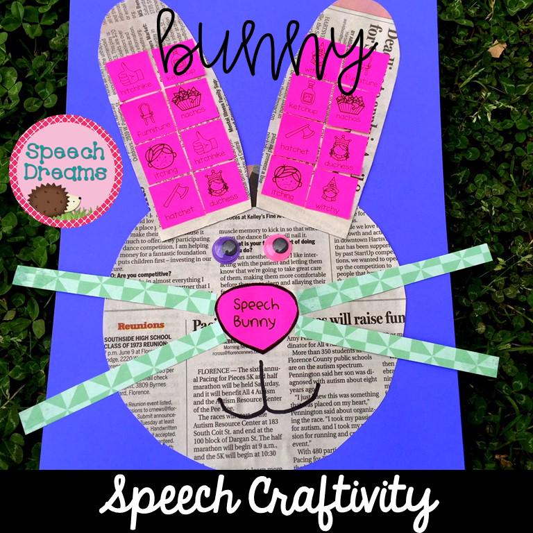 Easter Bunny Speech Therapy Craft With Articulation Language Upper ...