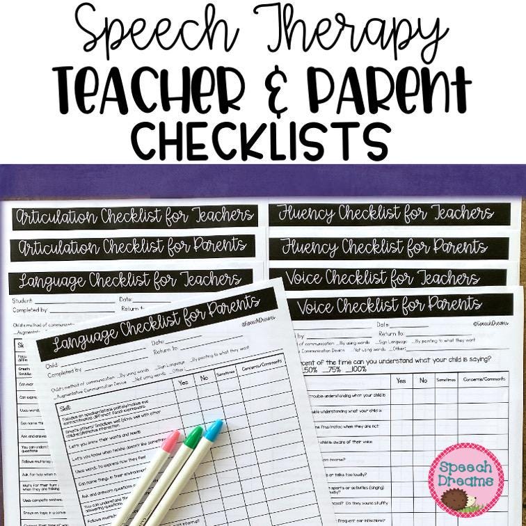Speech Language Parent Questionnaire: Observation for Teachers and Slps ...